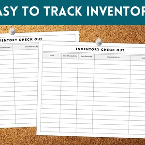 Inventory Check Out Sheet, Inventory Sign Out Sheet, Inventory Tracker ...