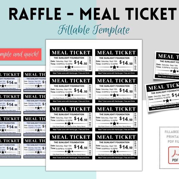 Raffle Ticket Template - Etsy