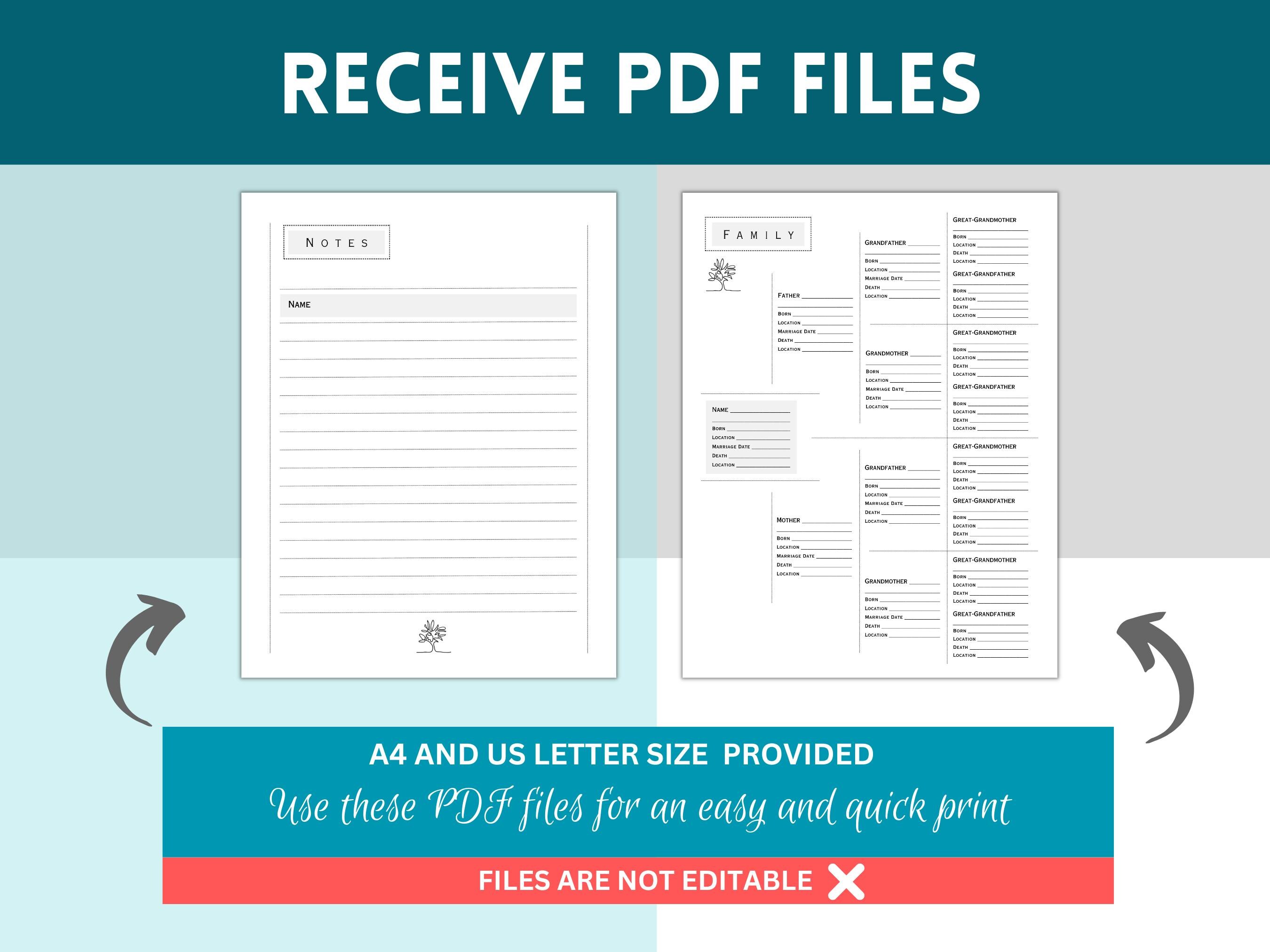 Blank Family Tree Chart Template, Family History, Pedigree Chart ...