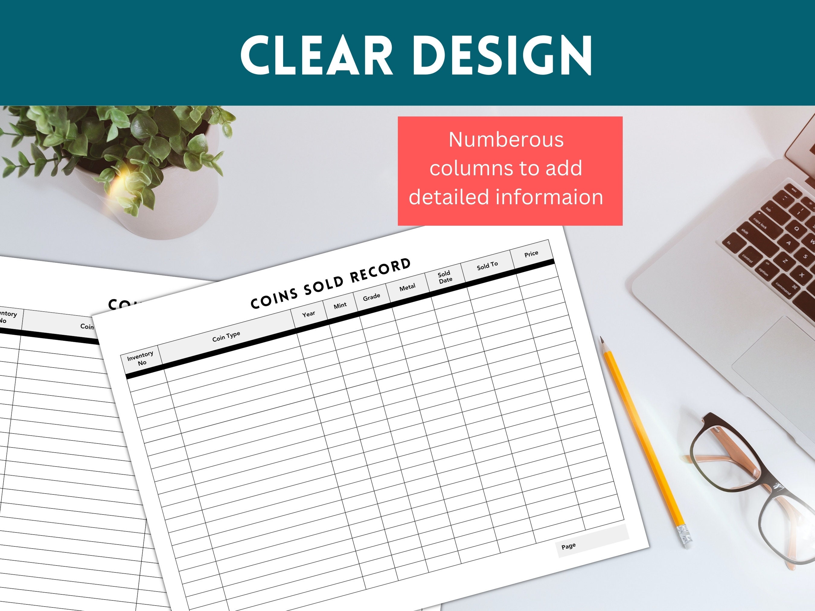 Coin Collection Record, Coin Inventory Log, Coin Collection ...