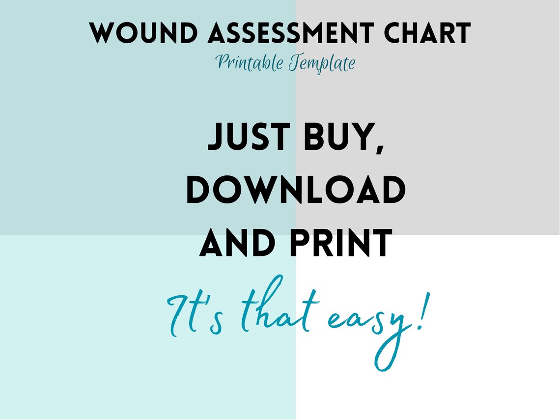 Wound Assessment Chart, Wound Management Chart for Nurses, Wound Chart ...