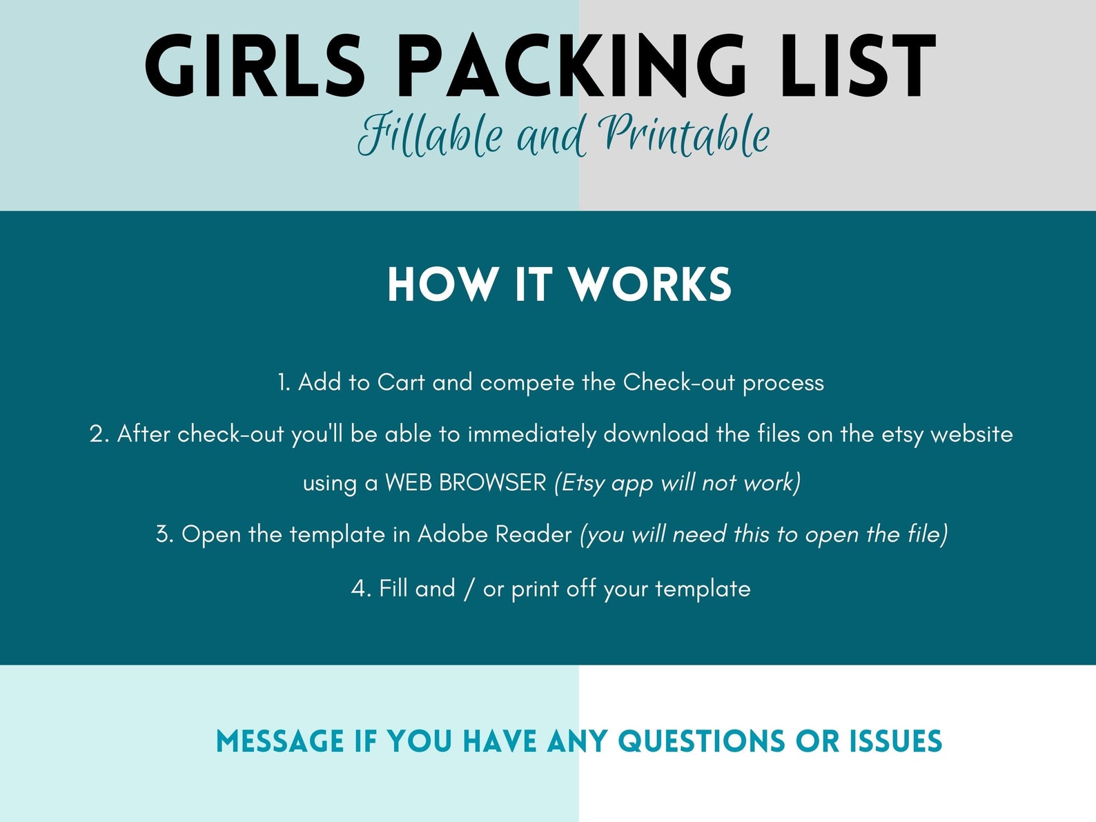 Editable Girls Camp Packing List, Girls Camping Packing Checklist, Girl ...