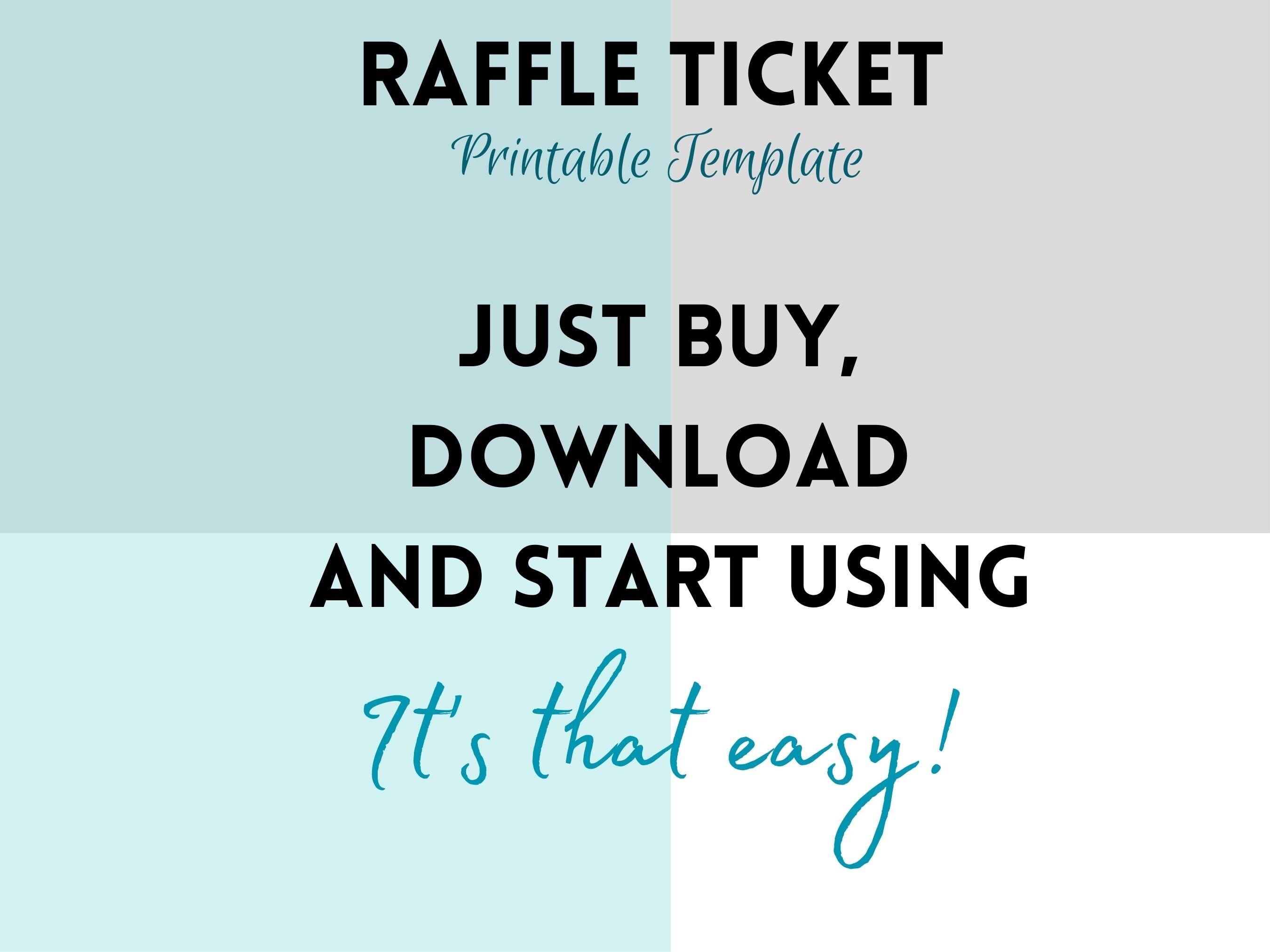 Printable Raffle Ticket Enter to Win Printable Ticket - Etsy