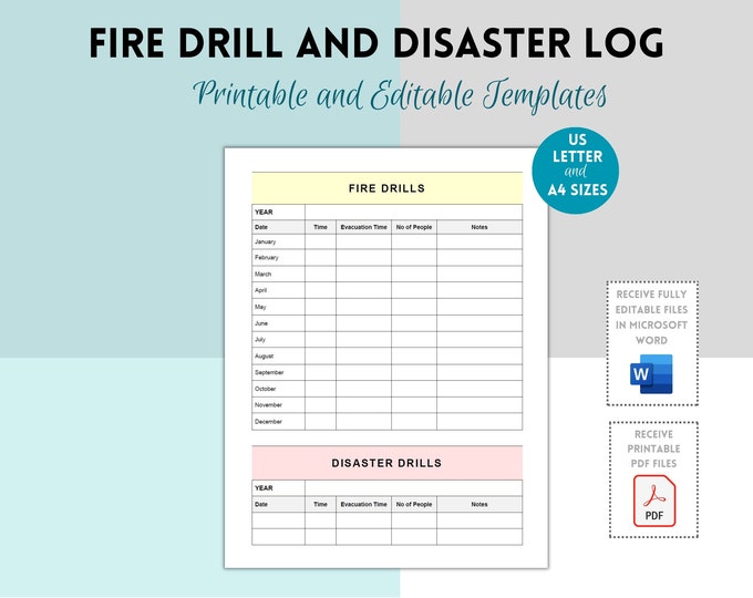 Lockdown Drill Log Printable Template | Digital Download | Emergency ...