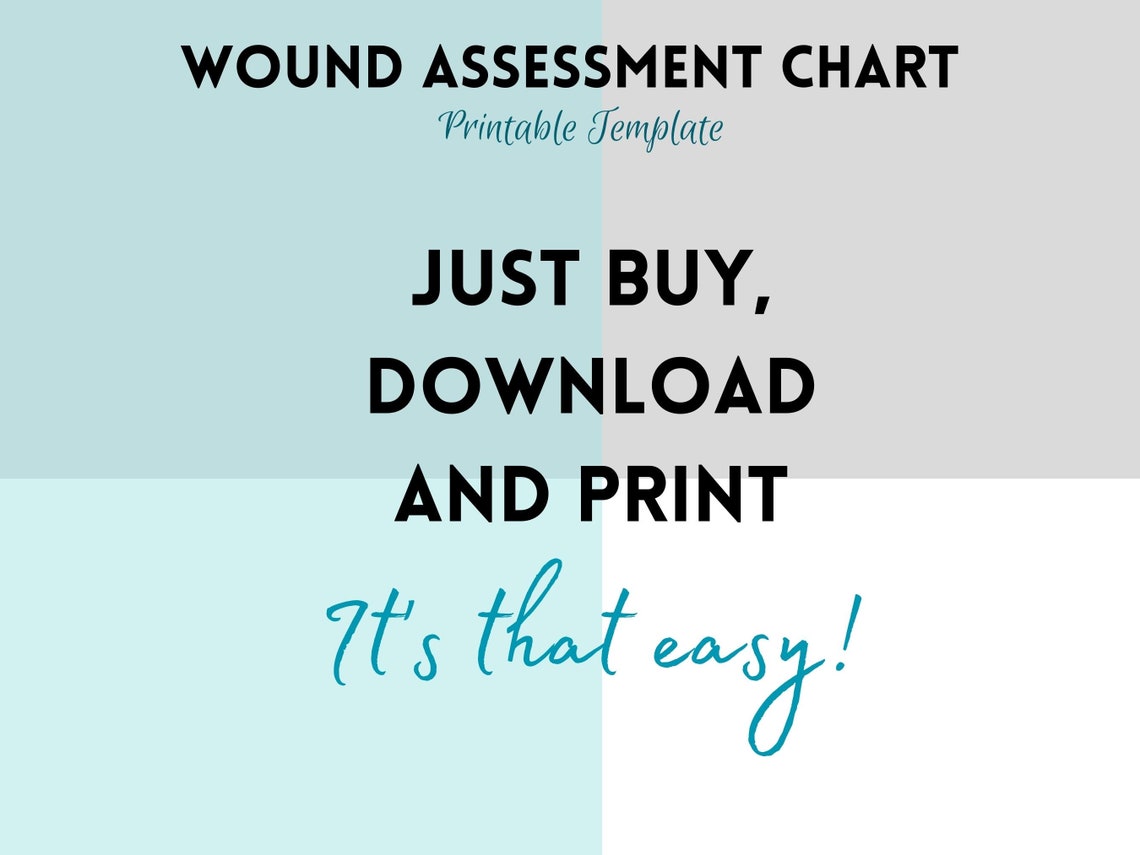 Wound Assessment Chart, Wound Management Chart for Nurses, Skin and ...