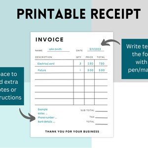 Printable Invoice Form, Small Business Invoice, Sales Invoice Template ...