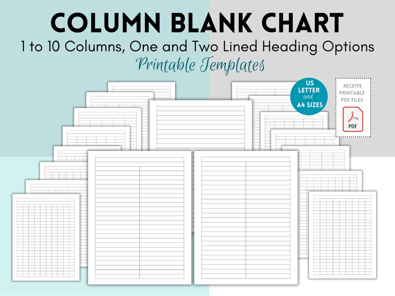Blank Column Chart, Column Grid, Blank Table Chart Template, Printable ...