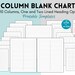 Blank Column Chart, Column Grid, Blank Table Chart Template, Printable ...