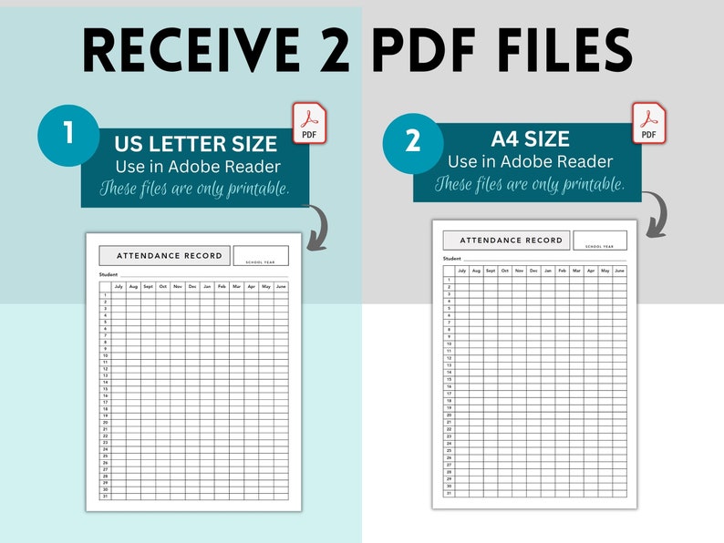 Printable Student Attendance Tracker, Attendance Log, Attendance Record ...