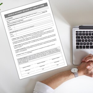 Car Accident Release of Liability Template, Vehicle Accident Release of ...