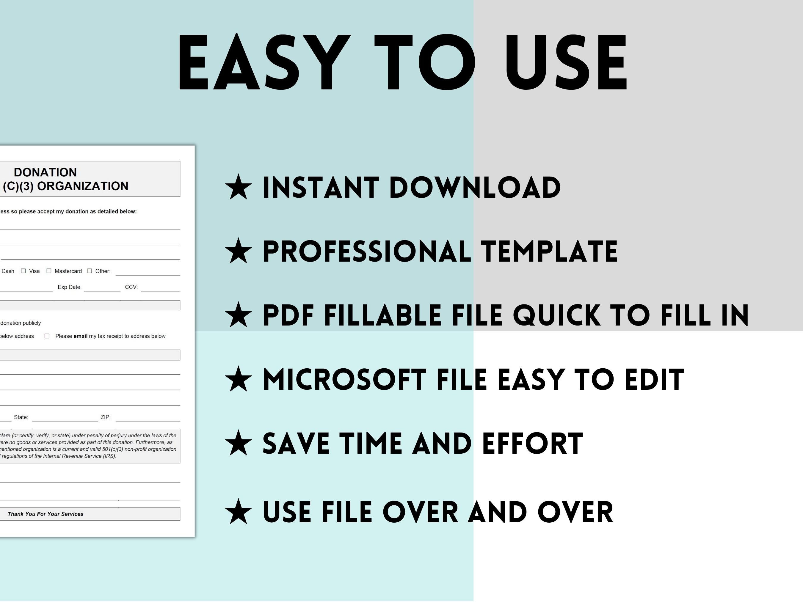 Donation to 501(c)(3) Organization, 501(c)(3) Donation Template, 501 ...