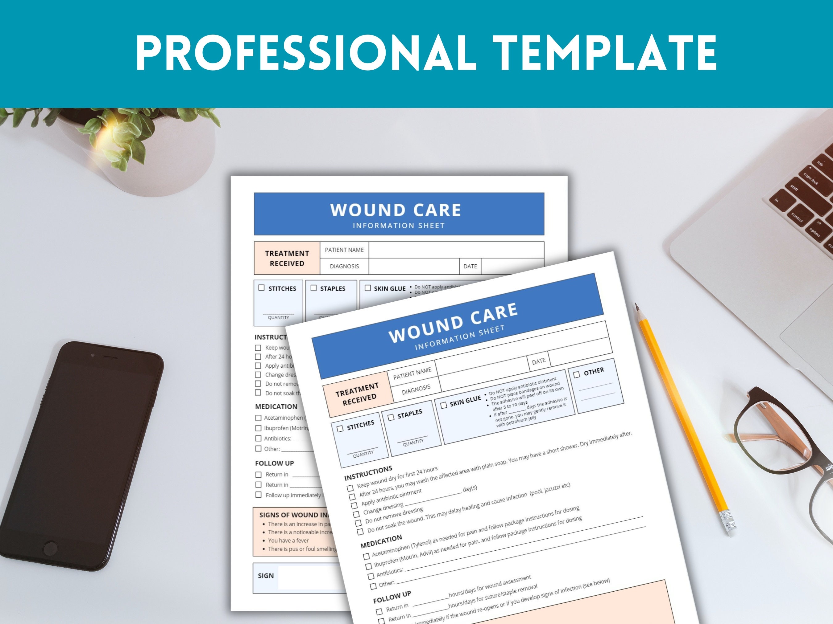 Wound Care Patient Information Sheet, Doctors Notes, Wound After Care ...