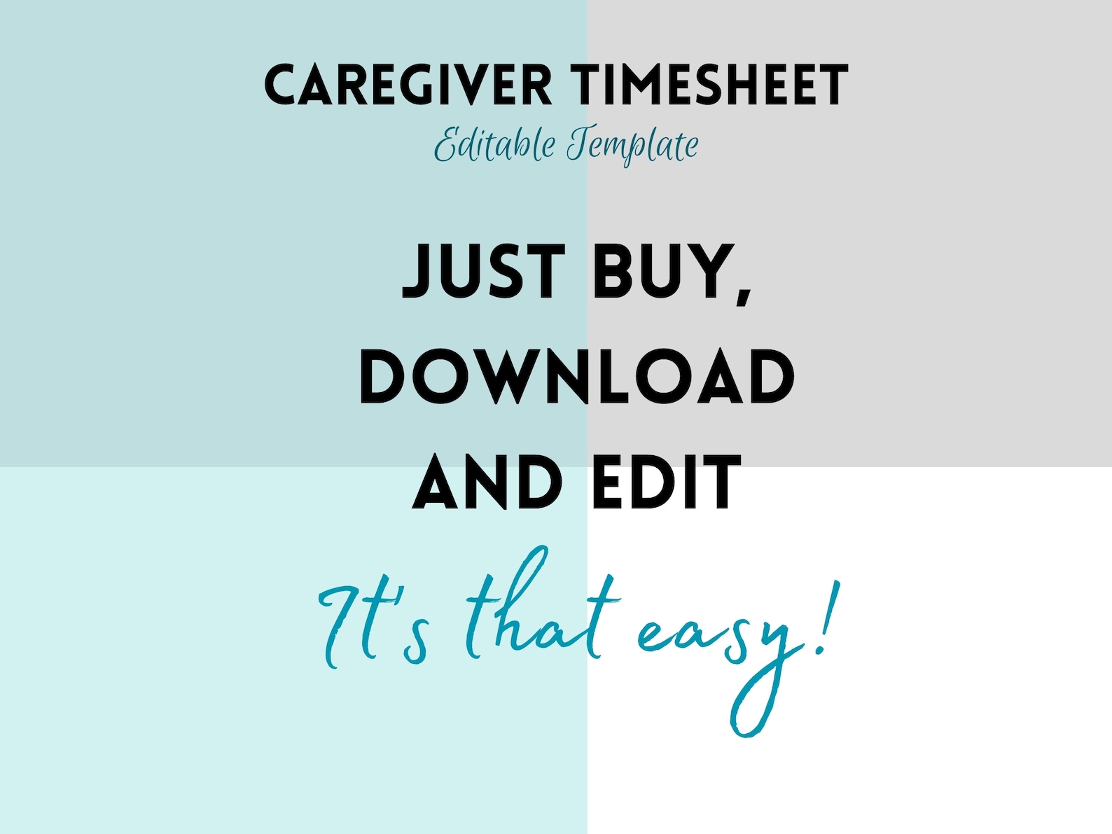Editable Caregiver Timesheet, Home Health Care Time Sheet, Caregiver ...