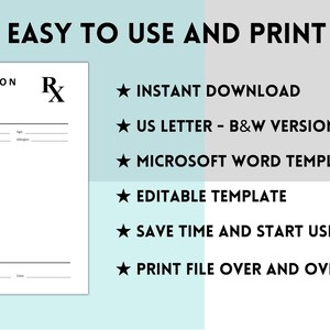 Prescription Pad Template, Rx Prescription Notepad Template ...