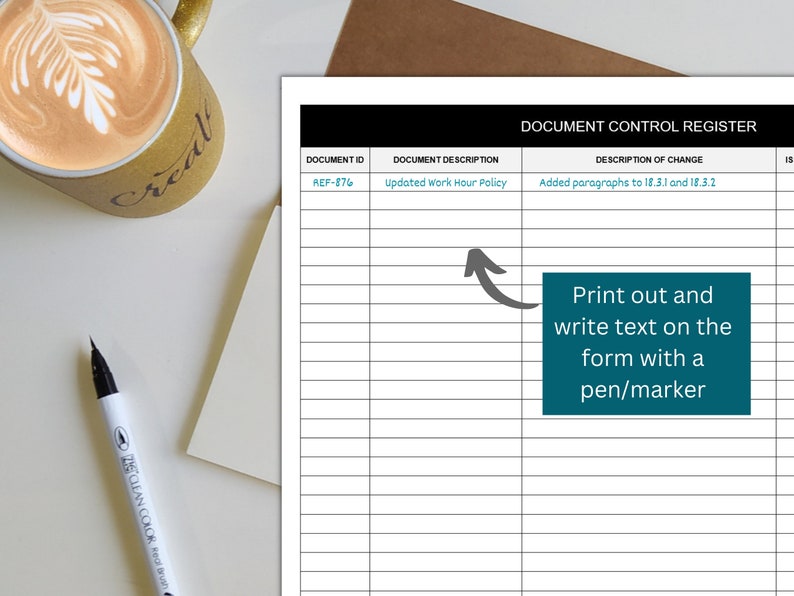 Document Control Register, Document Control Template, Business ...