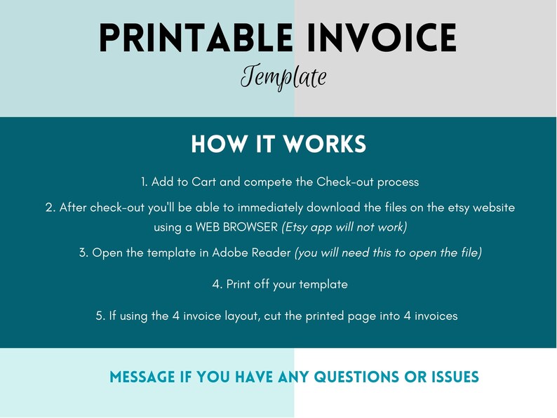 Printable Invoice Form, Small Business Invoice, Sales Invoice Template ...