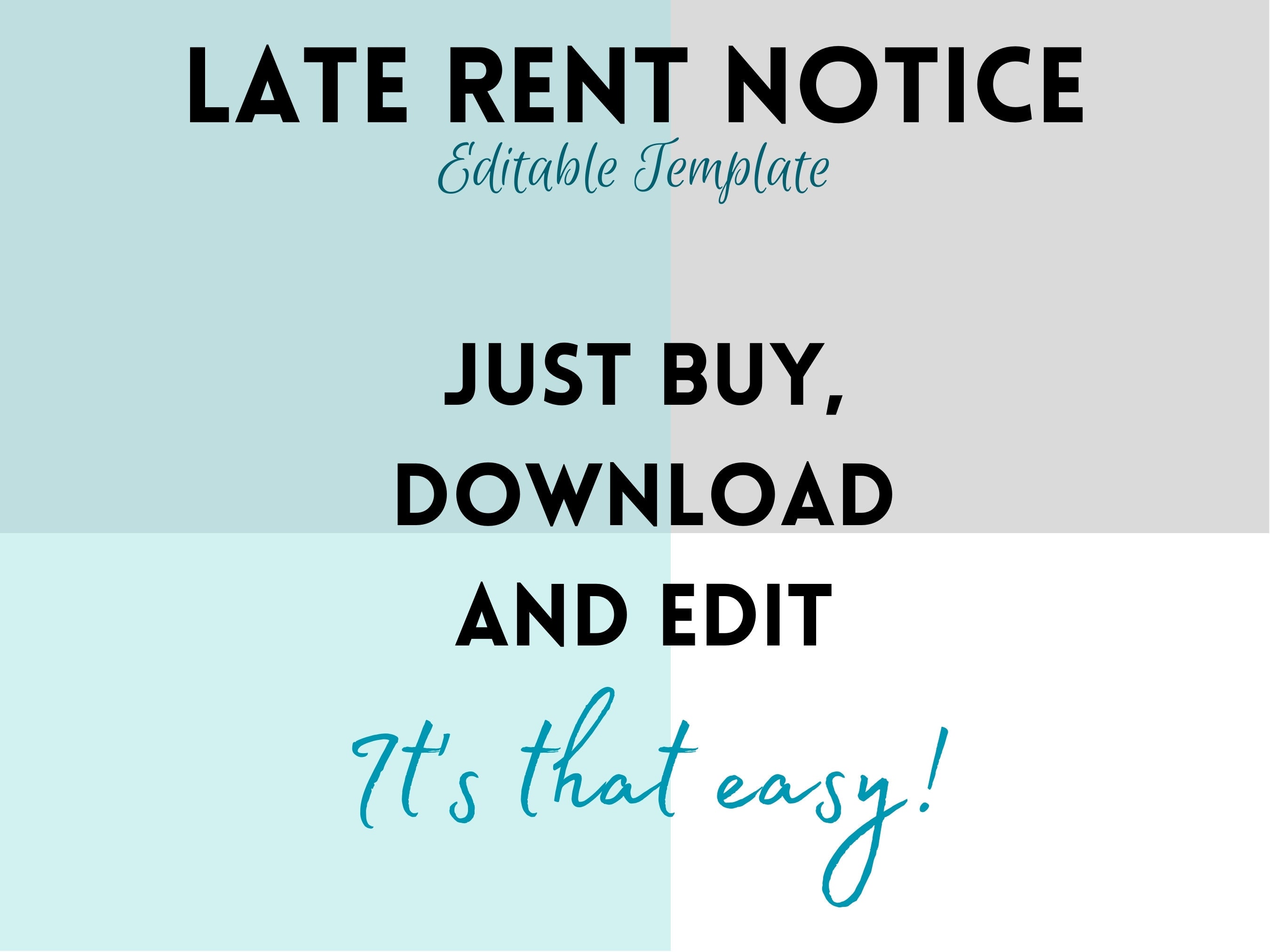 Late Rent Notice, Overdue Rent, Past Due Rent Notice Template, Late ...