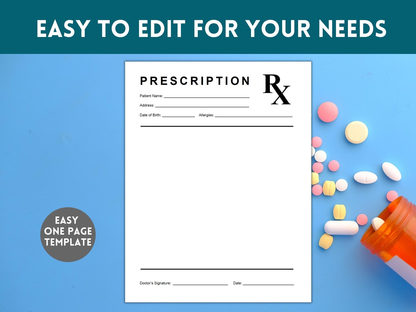 Prescription Pad Template, Rx Prescription Notepad Template ...