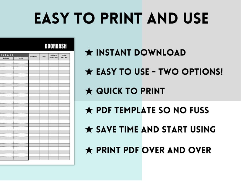 Doordash Daily Activity Tracker, Doordash Delivery Tracker, Delivery ...