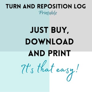 Turn and Reposition Log, Patient Positioning and Turn Chart, Patient ...