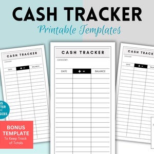 Cash Tracker Inserts Printable, Cash Tracker for Envelopes, Cash ...