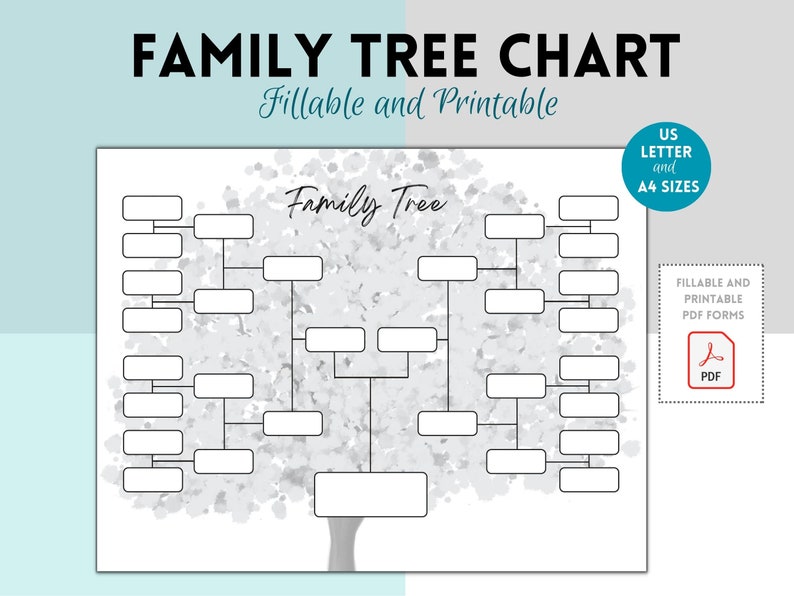 Blank Family Tree Chart Template Family History Pedigree - Etsy