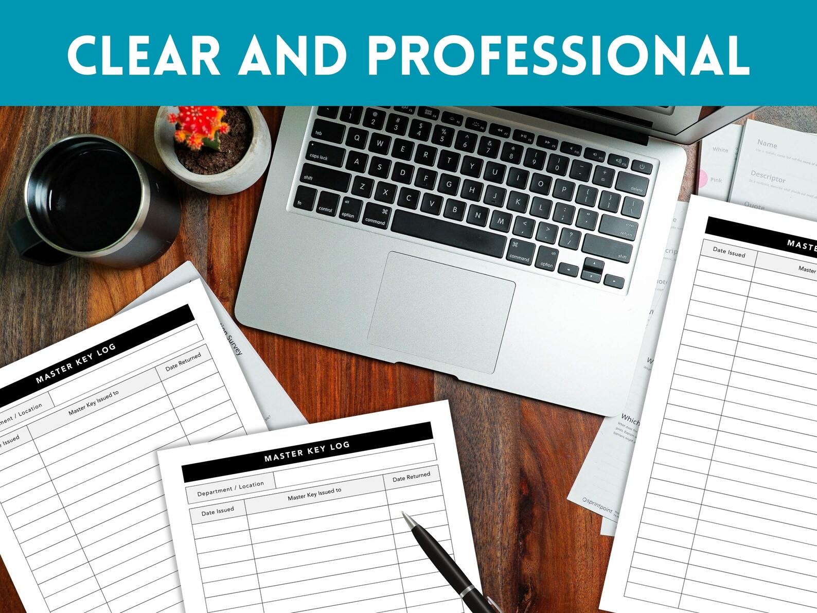 Master Key Log, Master Key Register, Master Key Record, Key Tracking ...