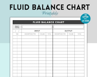 Fluids Intake and Output Record an Intake and Output Tracker, Health ...