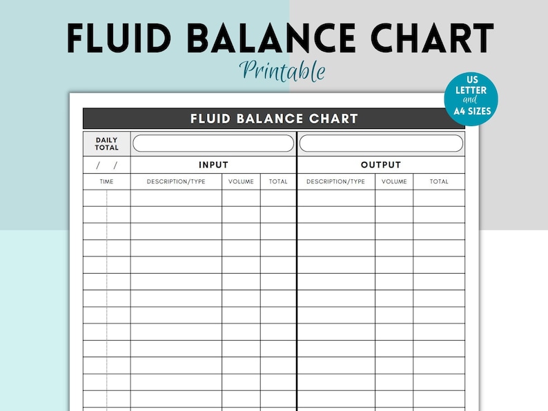 Fluid Balance Chart, Fluids Intake and Output Record, Intake and Output ...