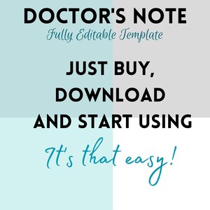 Doctor's Note, Dentist Note, Doctor's Letter, Dentist Letter, Medical ...