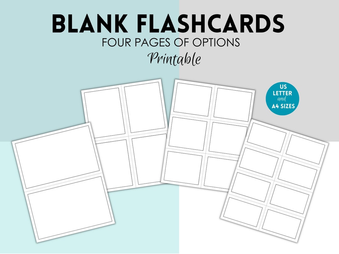 Printable Blank Flashcards, School Flashcards, DIY Flashcards, Blank ...