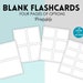 Printable Blank Flashcards, School Flashcards, DIY Flashcards, Blank ...