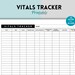 Vitals Tracker Chart, Vitals Sign Sheet, Vitals Signs Log, Medical ...