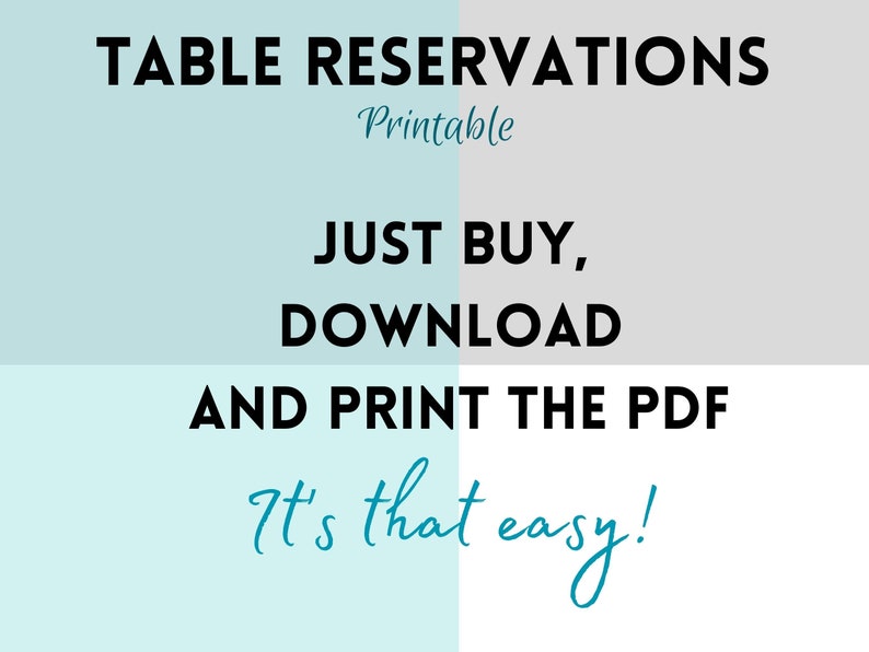 Printable Table Reservation List, Restaurant Table Reservation Form ...