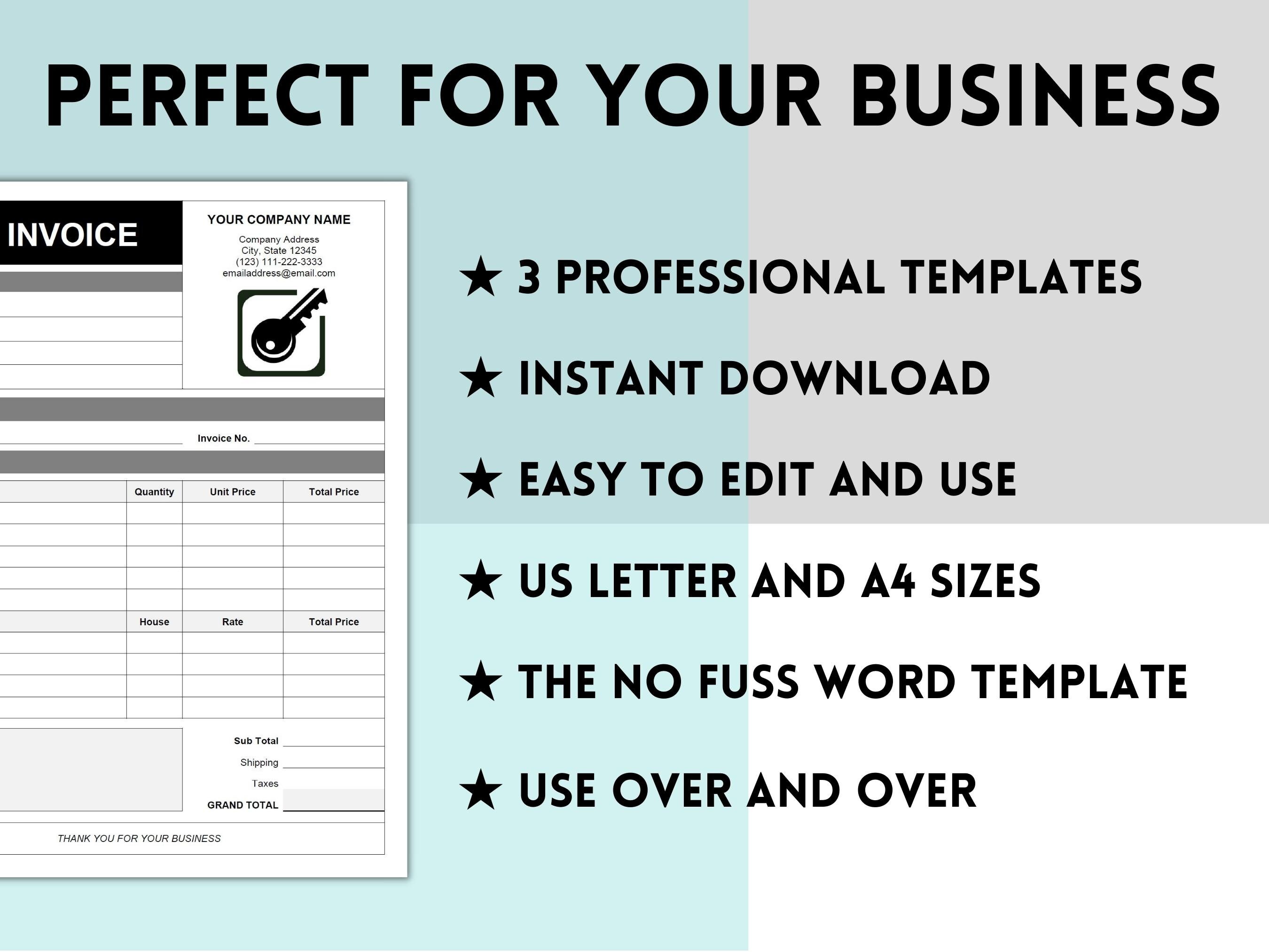 Business Template Bundle, Invoice, Quote, Receipt, Small Business ...