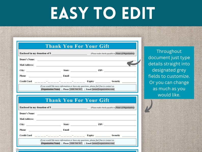 Donation Pledge Card, Donation Form, Donation Flyer, Non Profit ...