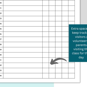 Printable Class Record Checklist, Class Attendance, Class Record, Class ...