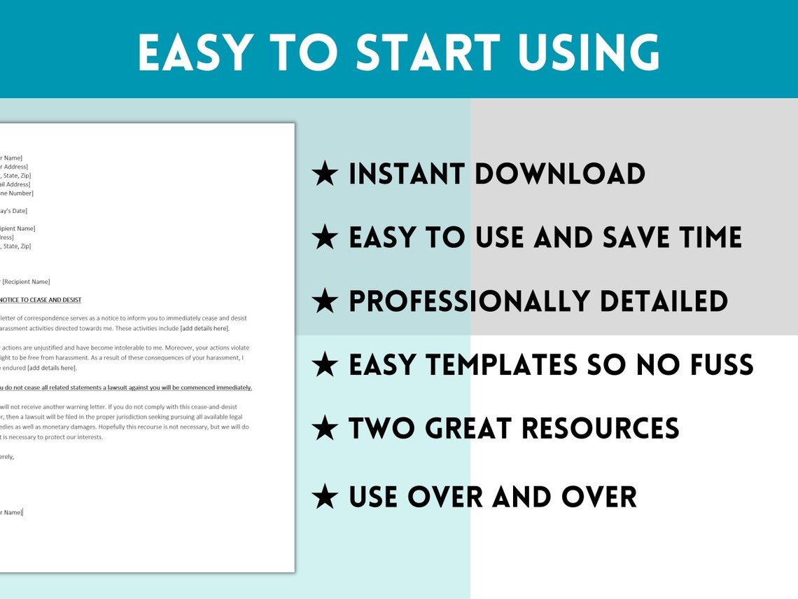 Harassment Cease and Desist Letter Template, Cease and Desist Letter ...