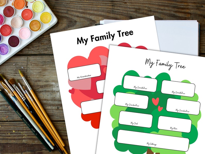 Family Tree Chart for Kids, Family History for Children, Genealogy ...