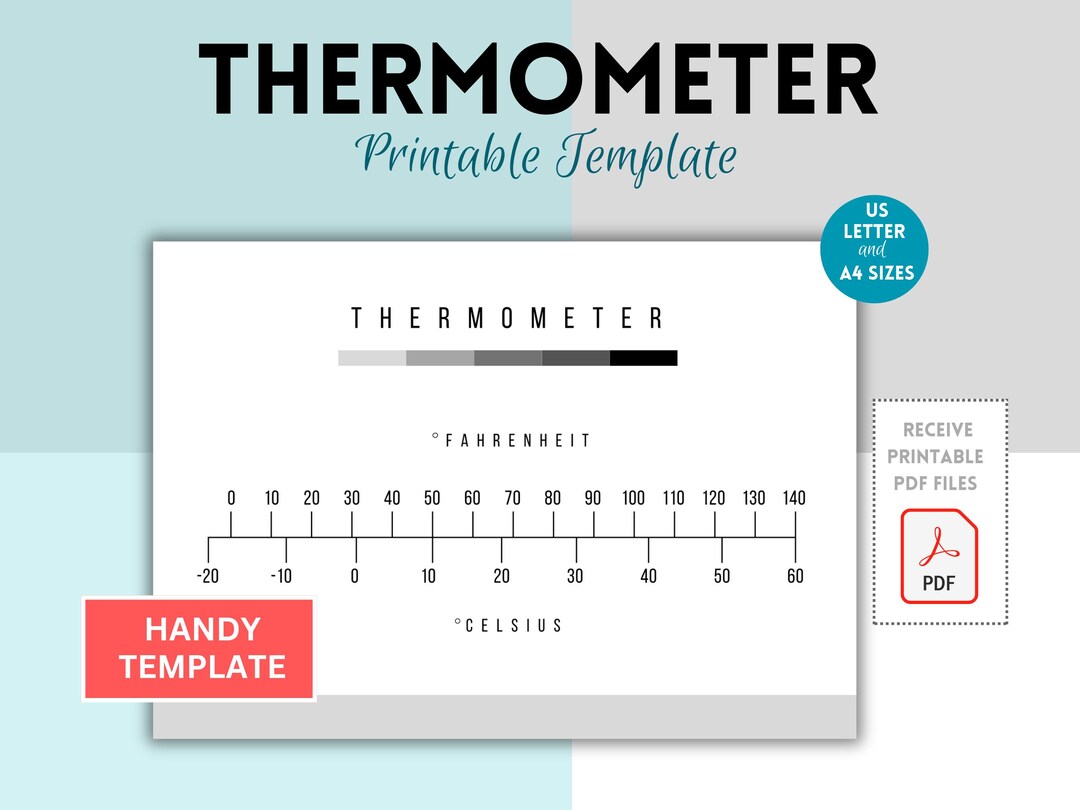 Thermometer Printable, Temperature Conversion Chart, Fahrenheit Table ...