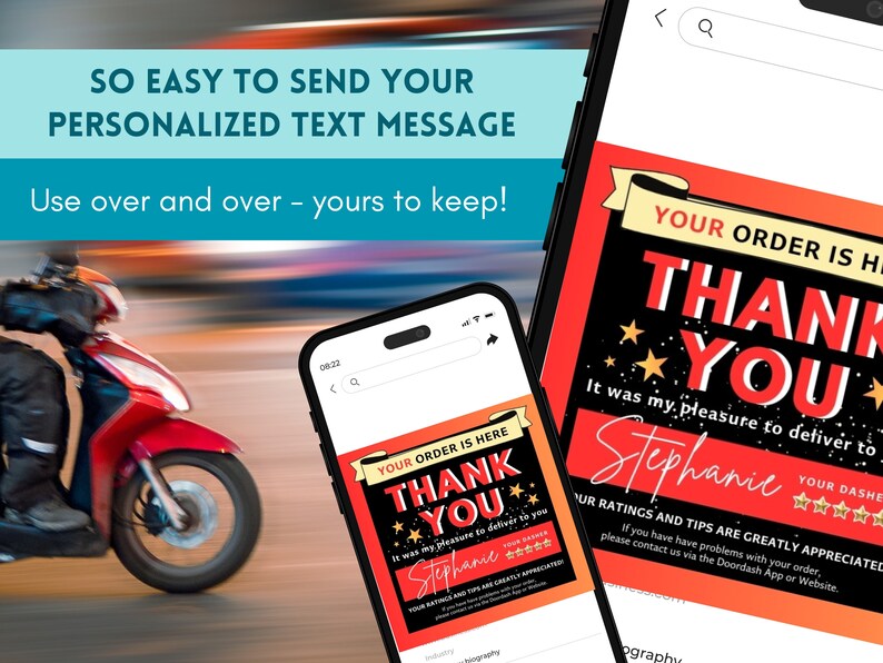 Personalized Dasher Animated Thank You Gif, Custom Delivery Driver Text ...