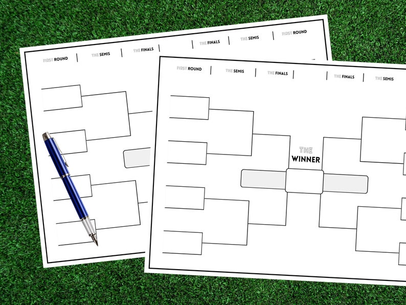 Sports Bracket Printable, Tournament Bracket, Blanket Bracket, Single ...
