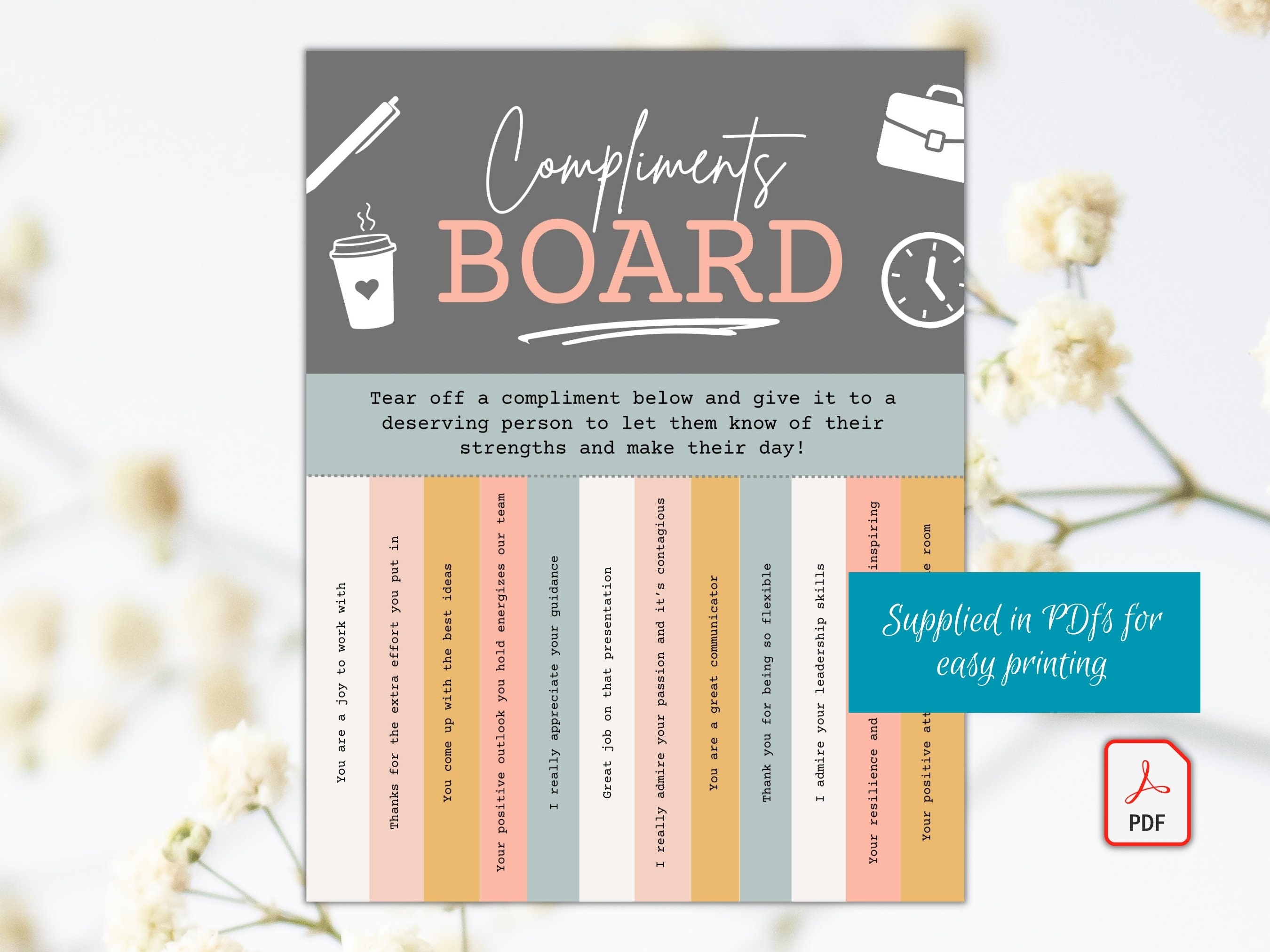 Printable Tear off Compliments, Random Acts of Kindness Activity ...