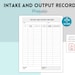 Fluids Intake and Output Record, Fluid Balance Chart, Intake Output ...