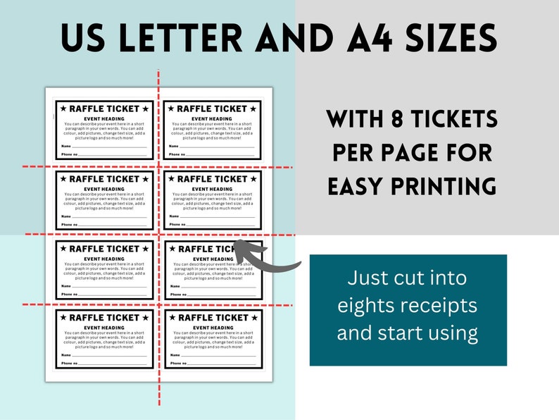 Printable Editable Raffle Ticket, Enter to Win Printable Ticket, Word ...