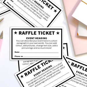 Printable Editable Raffle Ticket, Enter to Win Printable Ticket, Word ...