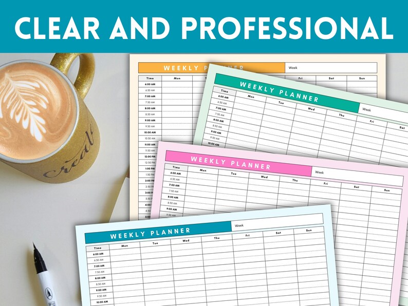 Half-hour Timeblocking Planner, Half Hour Time Blocking Planner, 30 ...