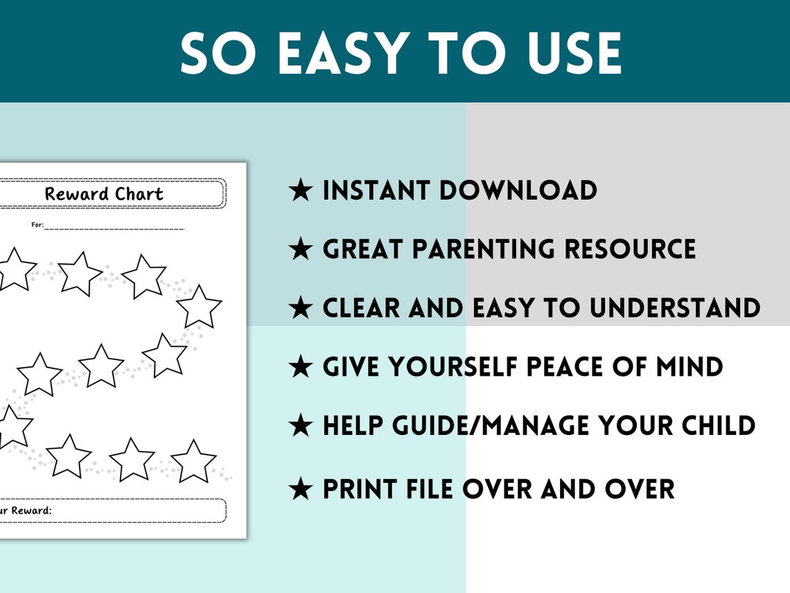 Reward Chart, Toddler Reward Chart, Reward Chart Printable, Kids ...