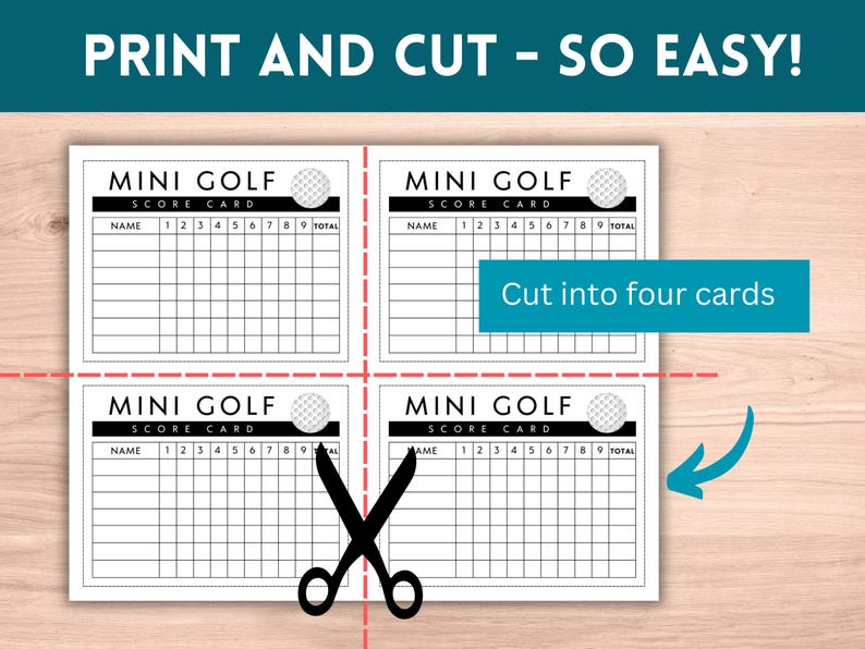 Printable Mini Golf Score Card, Mini Golf Putt Putt Party Score Sheet ...