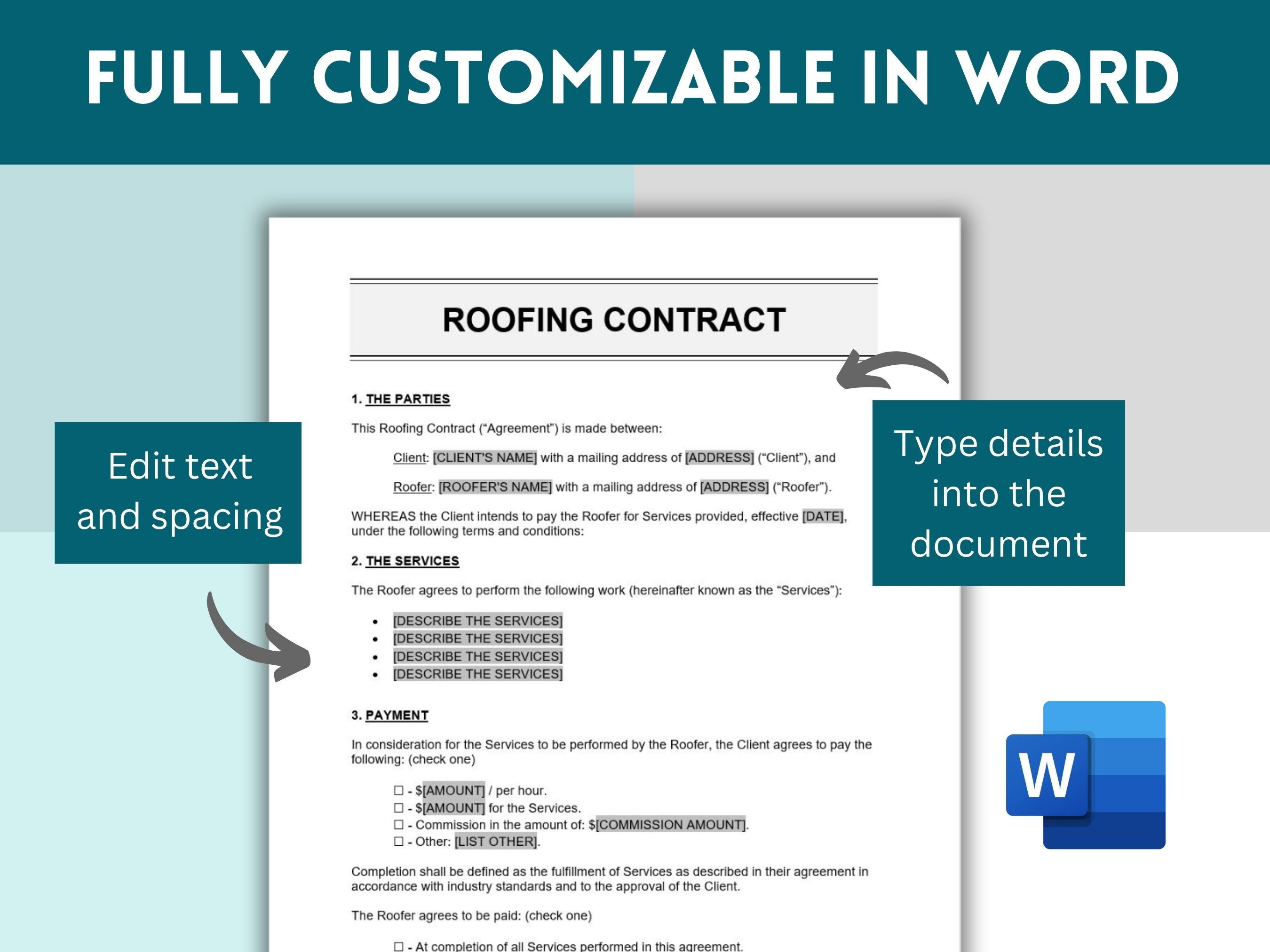 Roofing Contract Template, Roofing Estimate, Roofing Quote, Roofing ...